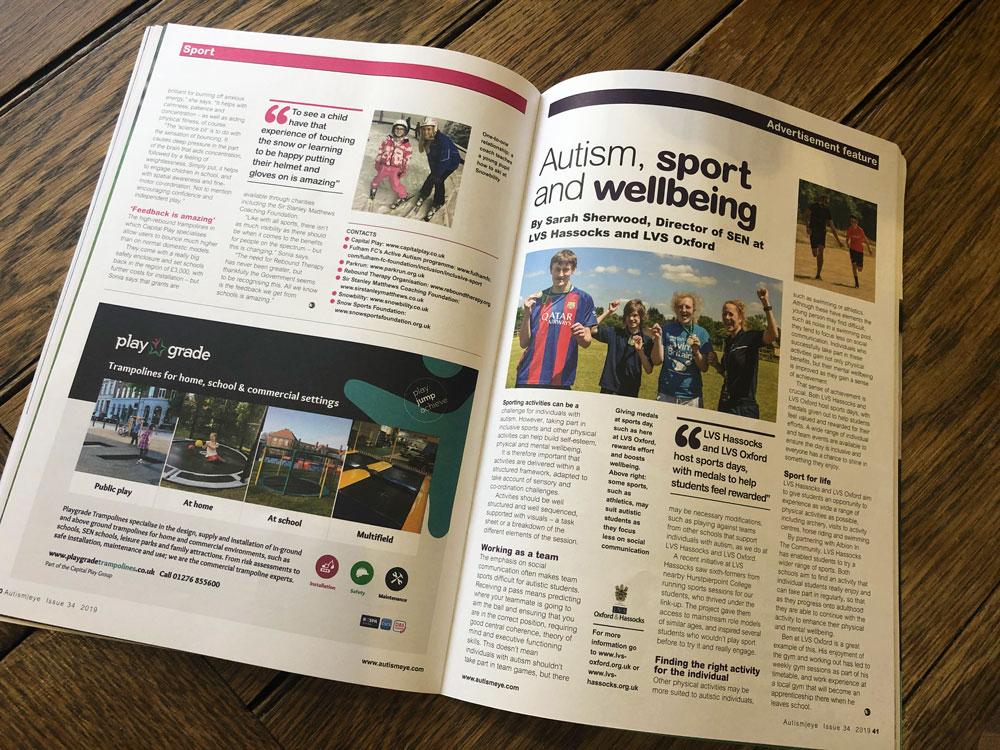 As seen in Autism Eye magazine Summer 2019 – Playgrade Trampolines